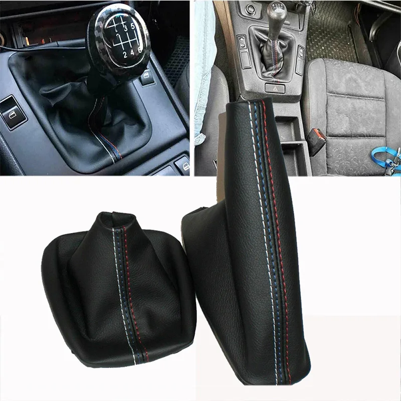 Car-Shift-Gear-Stick-Manual-Handbrake-Gaiter-Shift-Boot-Black-Leather ...