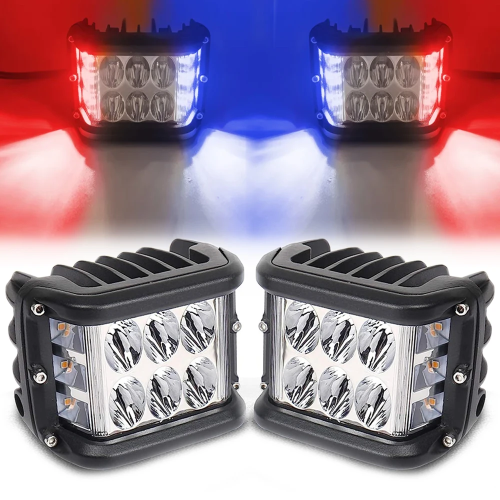 4-Inch-45W-Side-Shooter-Pods-Combo-LED-Work-Light-Strobe-Lamp-Fog-ATV ...