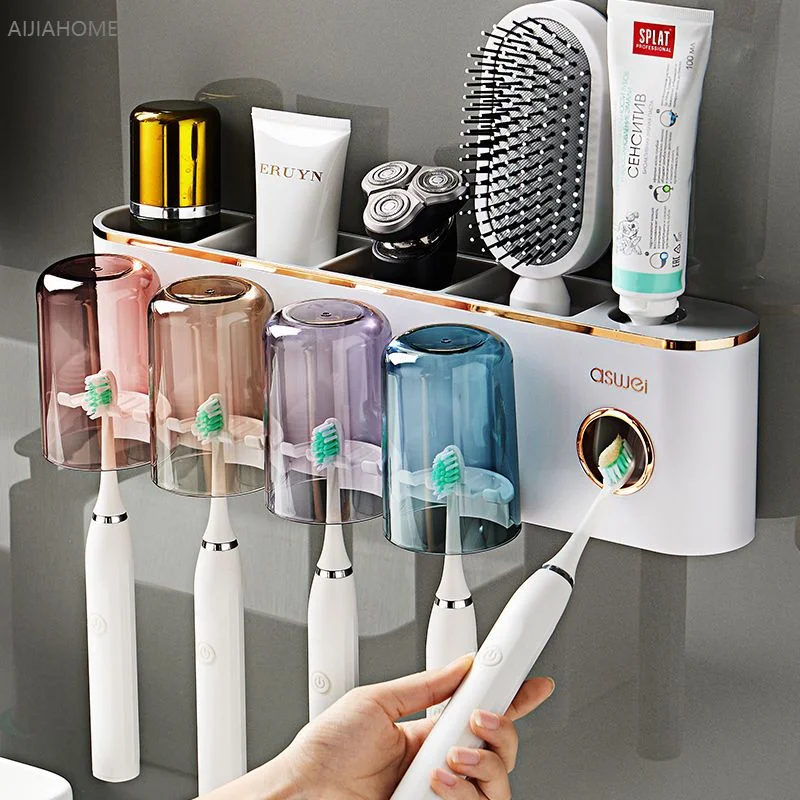 Toothbrush-Toiletry-Storage-Rack-Non-Perforated-Wall-Mounted-High-end ...