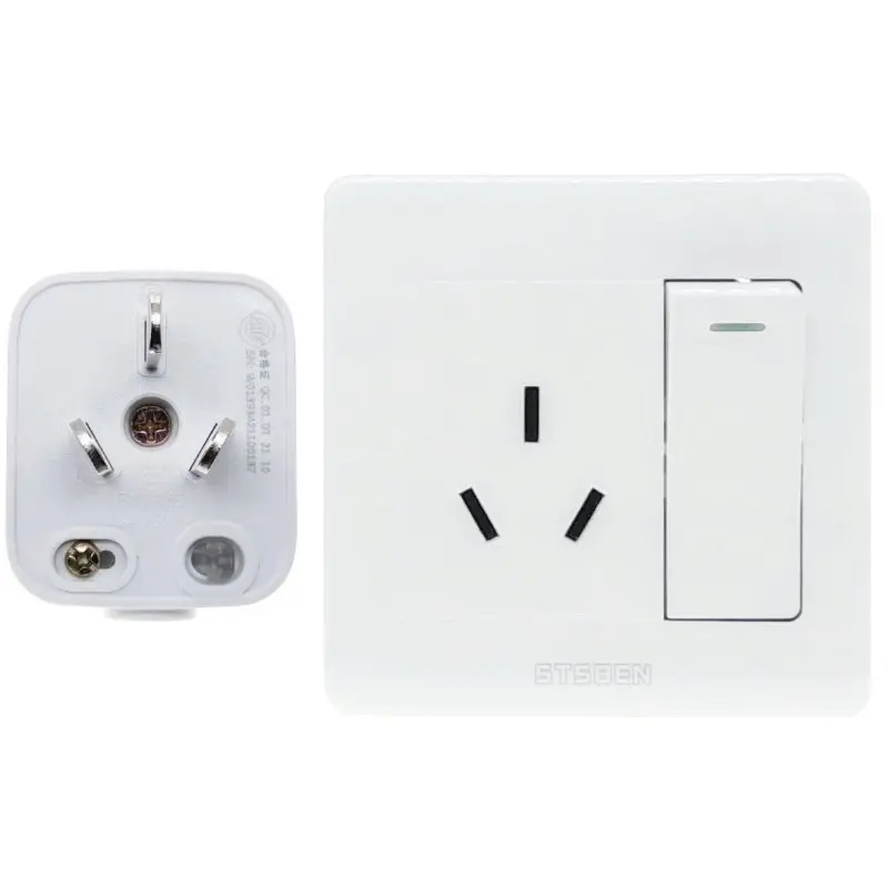 16A China 3 Flat Pin Plug 86 Type Wall Socket With Main On/Off Switch ...