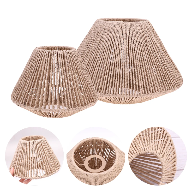1pc-Straw-Woven-Vintage-Lampshade-Hanging-Lamp-Cover-Rustic-Lamp-Shade ...