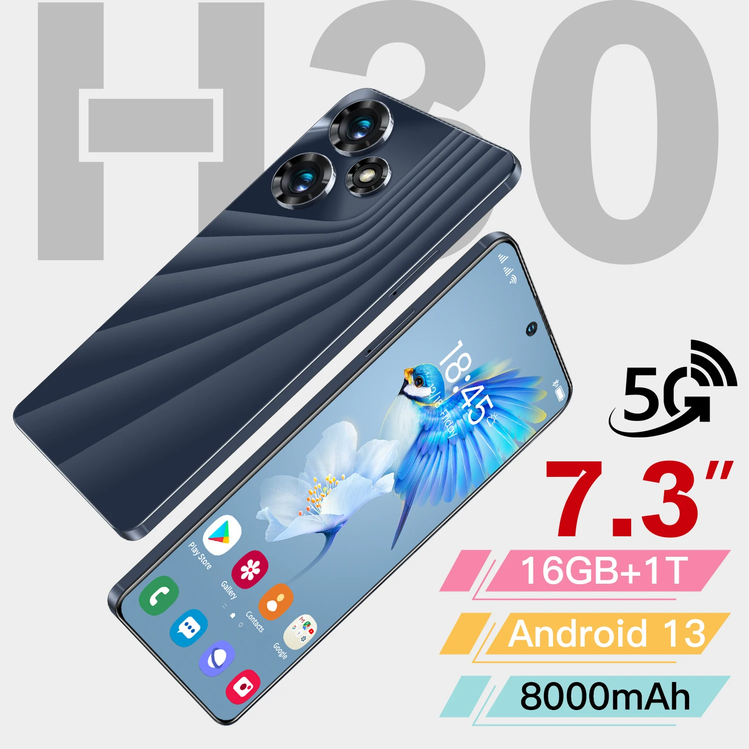 Smartphone-Edi-o-Global-H30-7-3-HD-Android-13-16GB-1TB-8000mAh-Grande ...