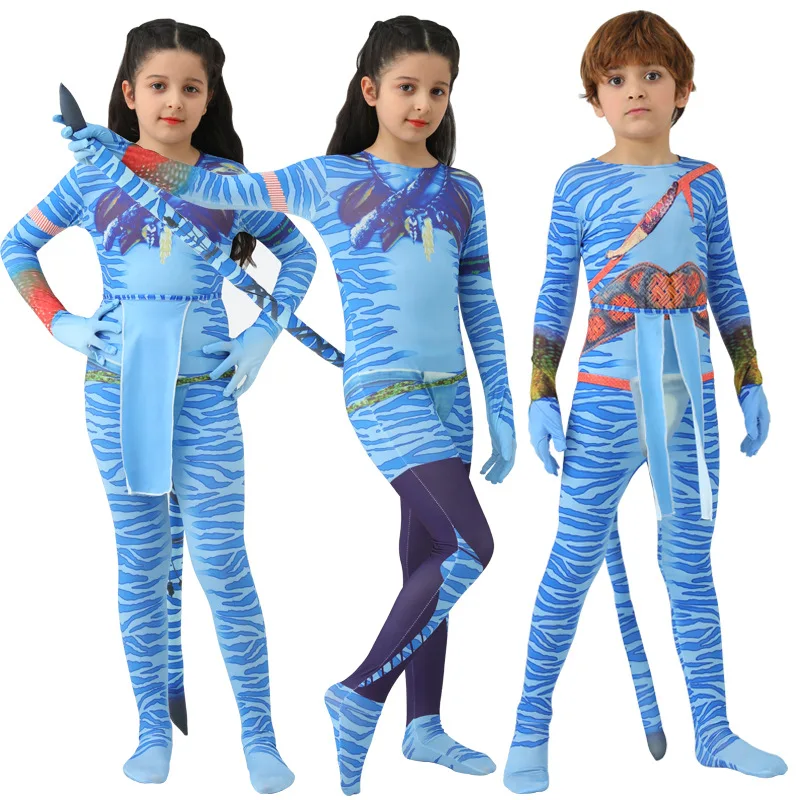 Avatar-Cosplay-Costume-Adult-Kid-Alien-Jake-Sully-Neytiri-Bodysuit ...