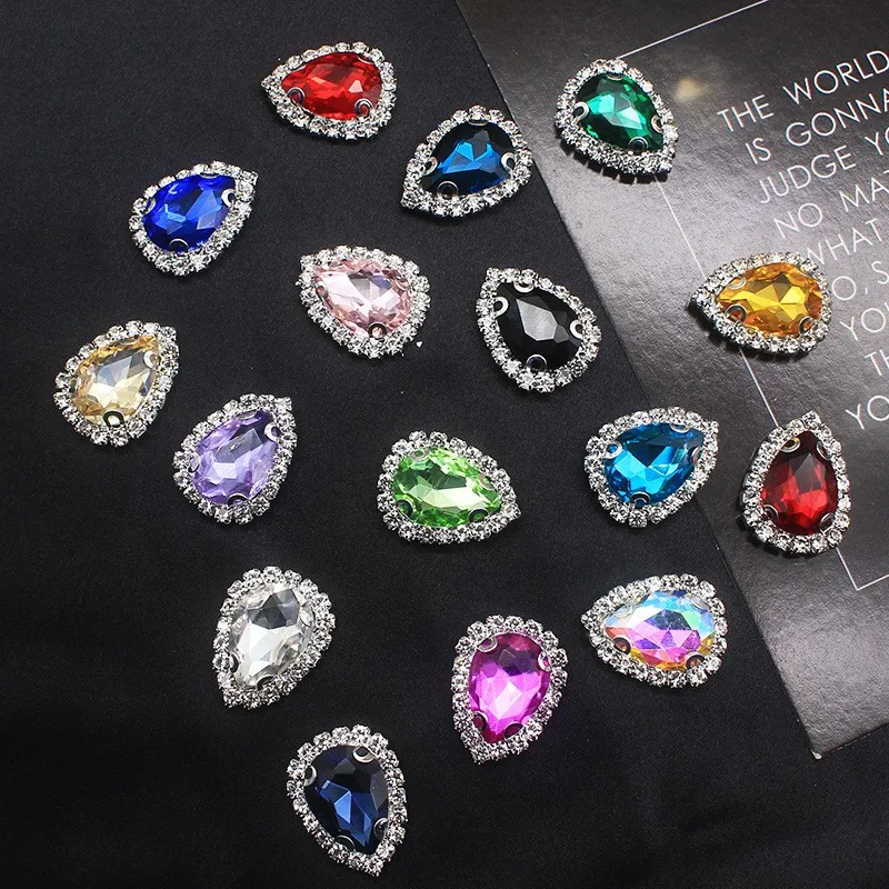 New-Fashion-10Pcs-Lot-20-25mm-Metal-Drop-Rhinestone-Diy-Handmade-Sewing ...
