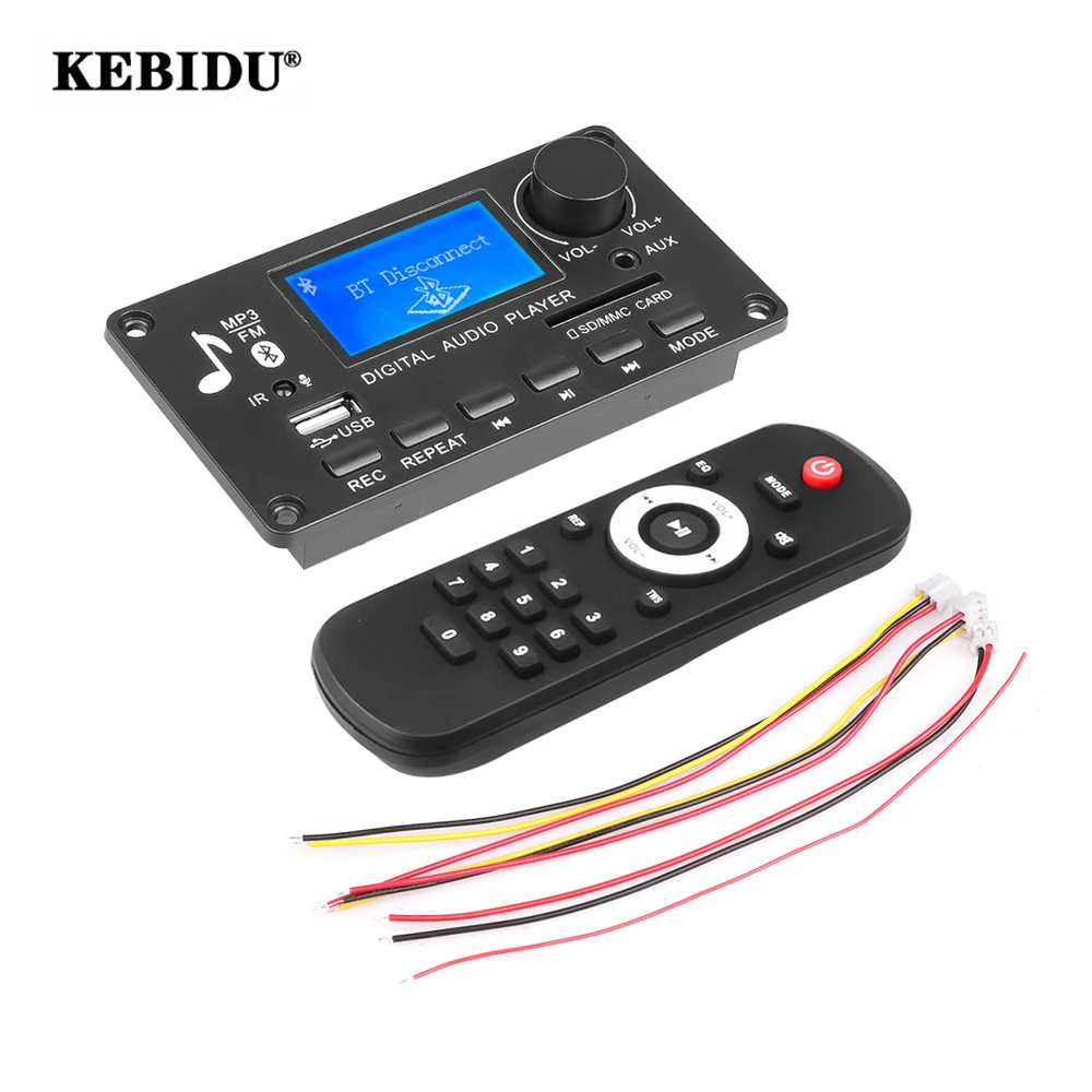 Kebidu MP3 Decoder Board 12V Car Audio Receiver Bluetooth 5.0 MP3 ...