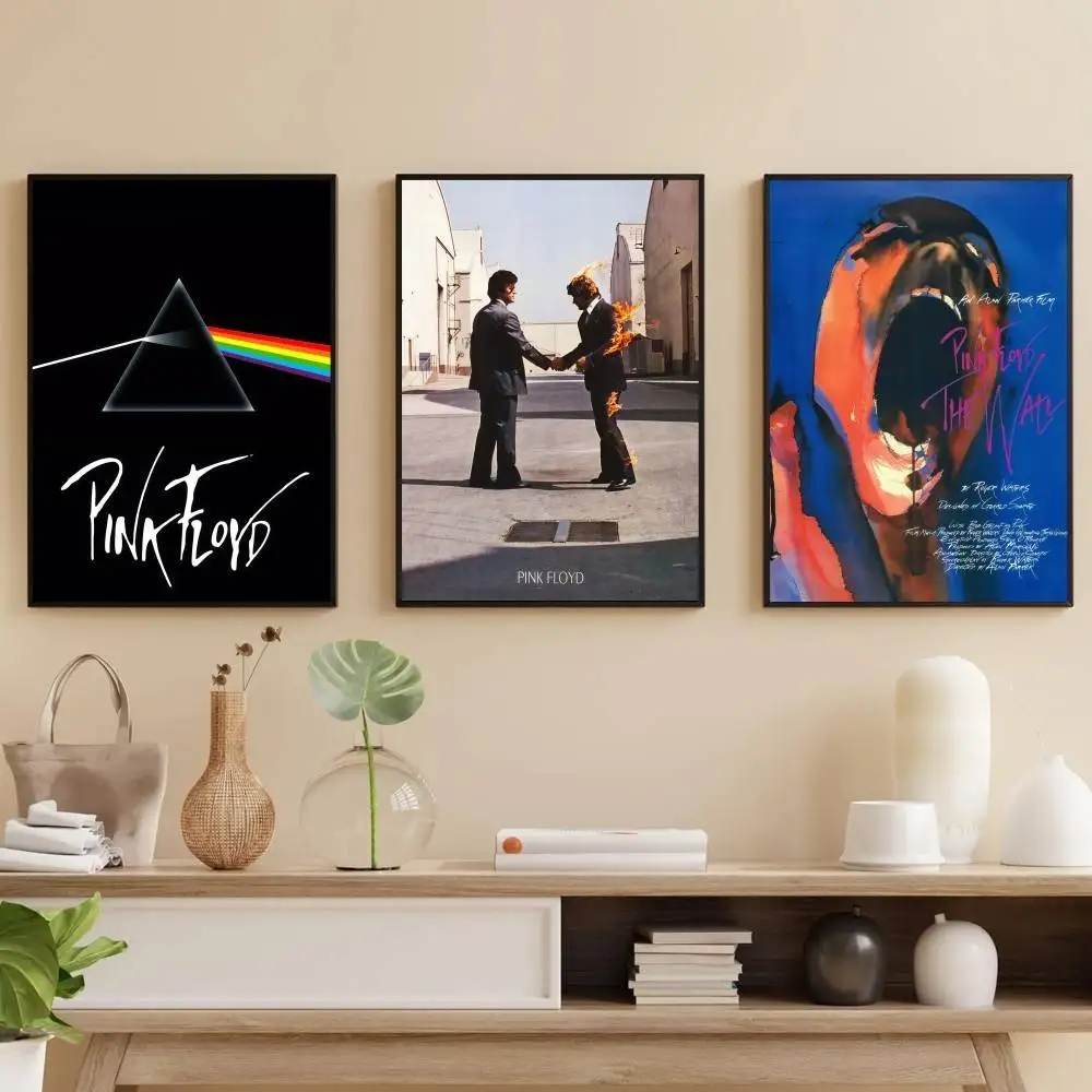 P-Pink-k F-Floyd Band Poster Self-adhesive Art Waterproof Paper Sticker ...