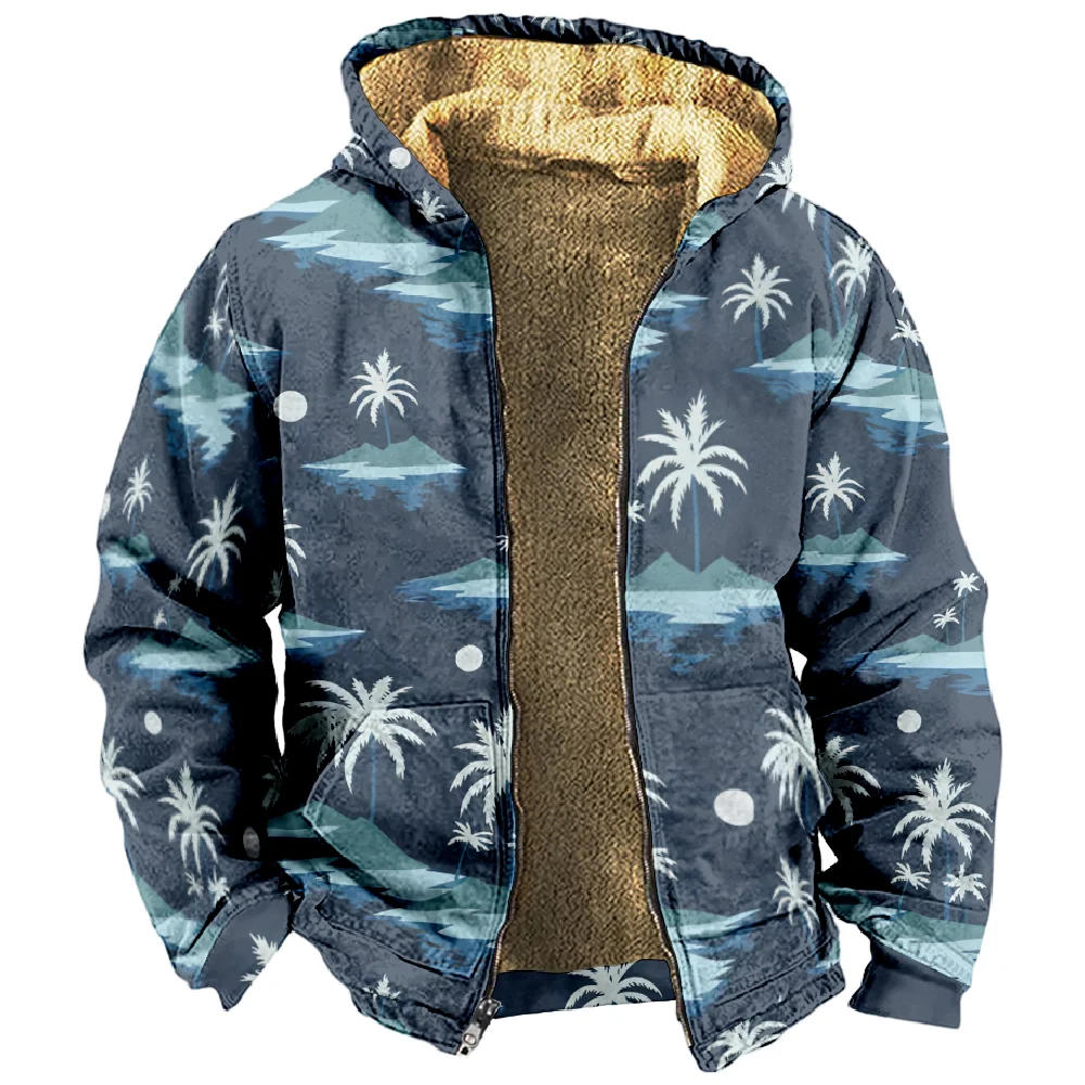 Plus-Size-Men-s-Short-Zipper-Hooded-Winter-Warm-Fleece-Jacket-White ...
