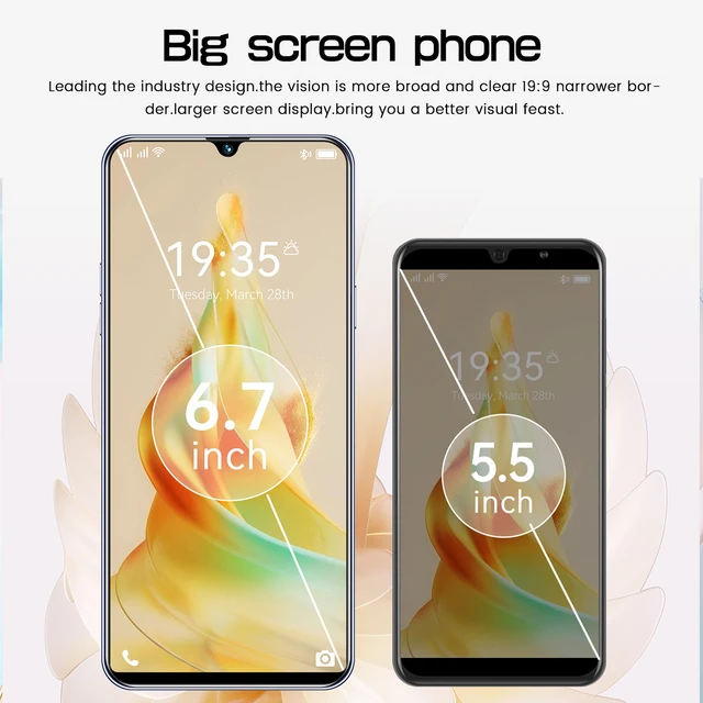 Landvo B55 Smartphone 6GB+128GB 4800mAh 6.7″ HD Octa Core Cell Phone ...