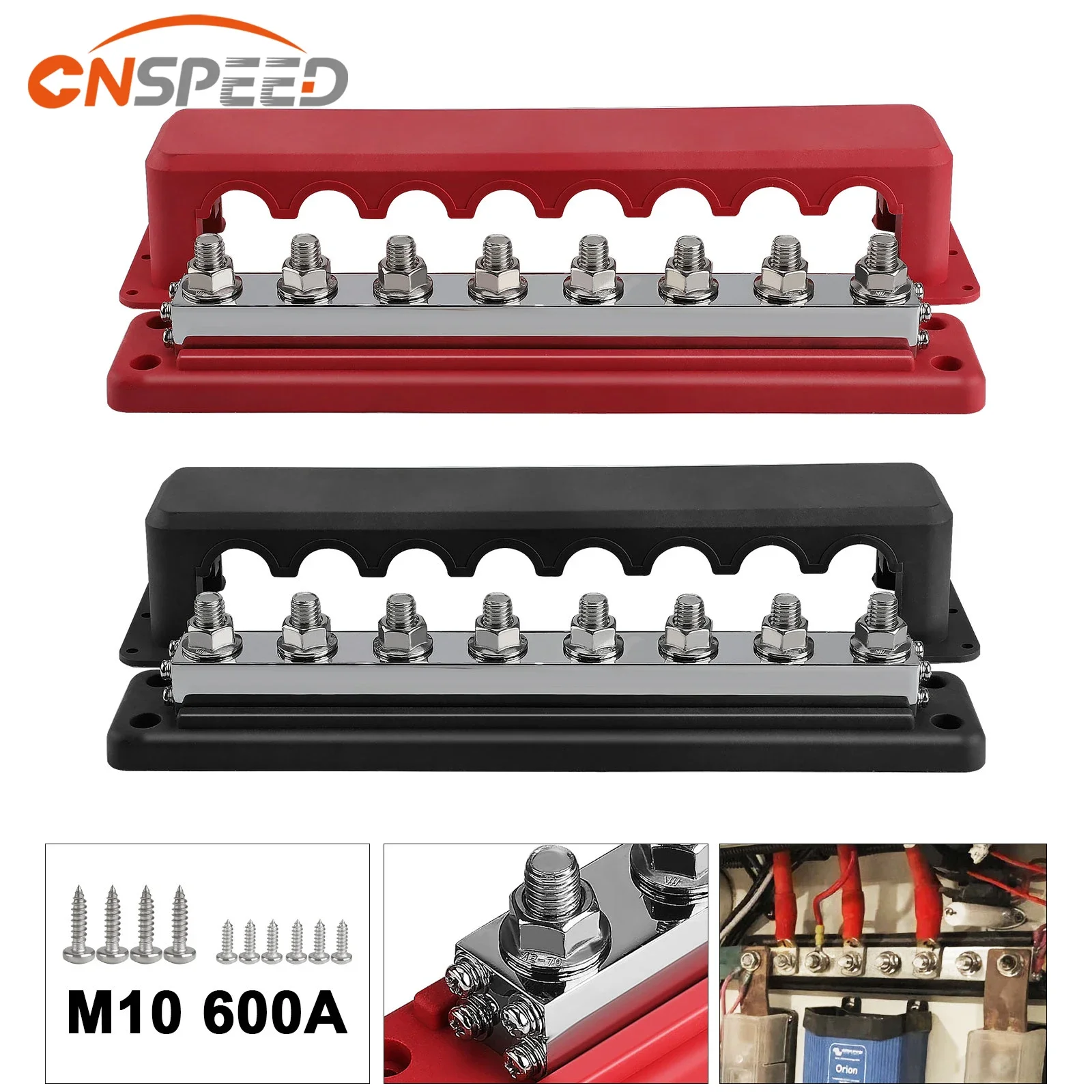 M10 Car Terminal Block Negative Bus 24V 600A Terminal Block 3/8" Power ...