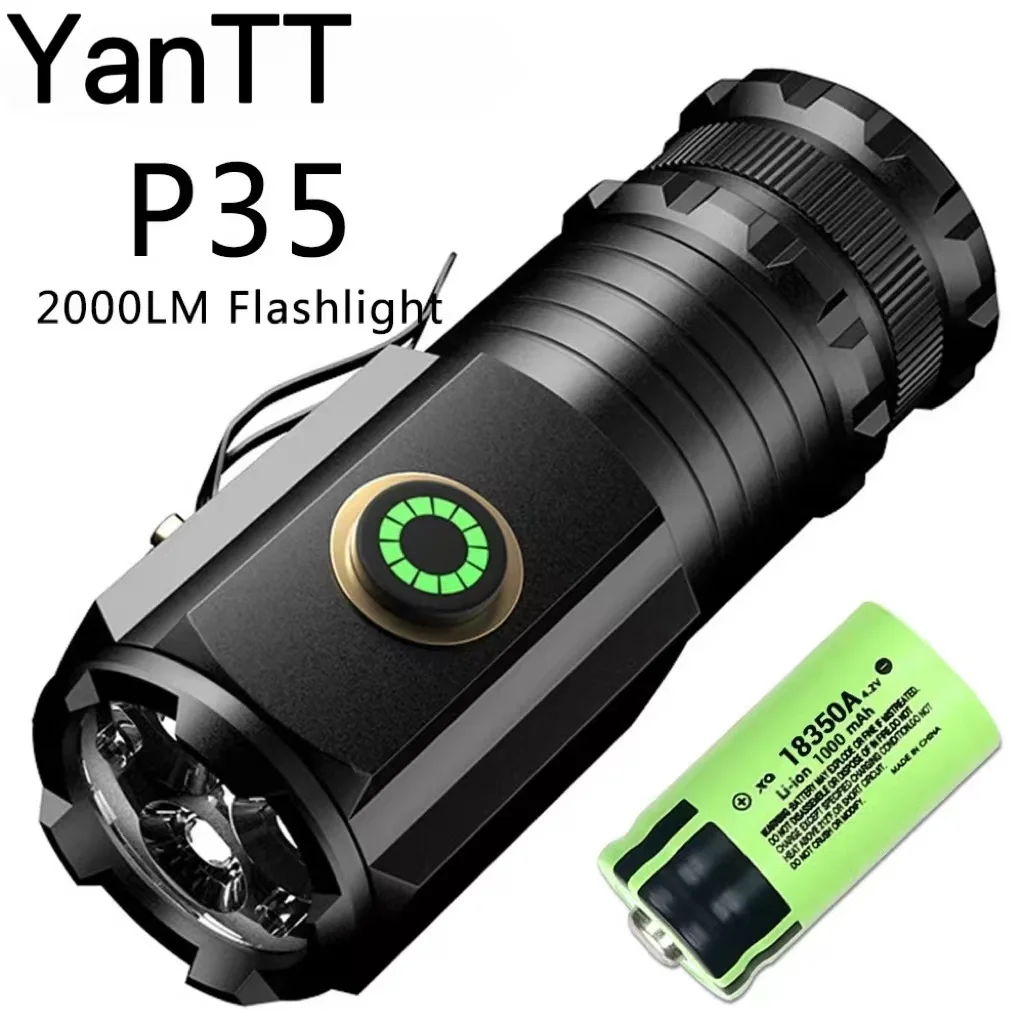 3-LED-Flashlight-18350-Torch-1800LM-ATR-Luminus-SST20-Rechargeable-USB ...