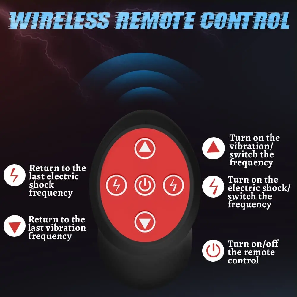Wireless Remote Control Anal Plug Vibrator For Men Electric Shock ...