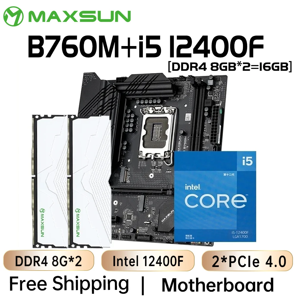 MAXSUN-New-Motherboard-Kit-B760M-with-Intel-i5-12400F-LGA1700-RAM-DDR4-16GB-8GBx2-3200MHz ...