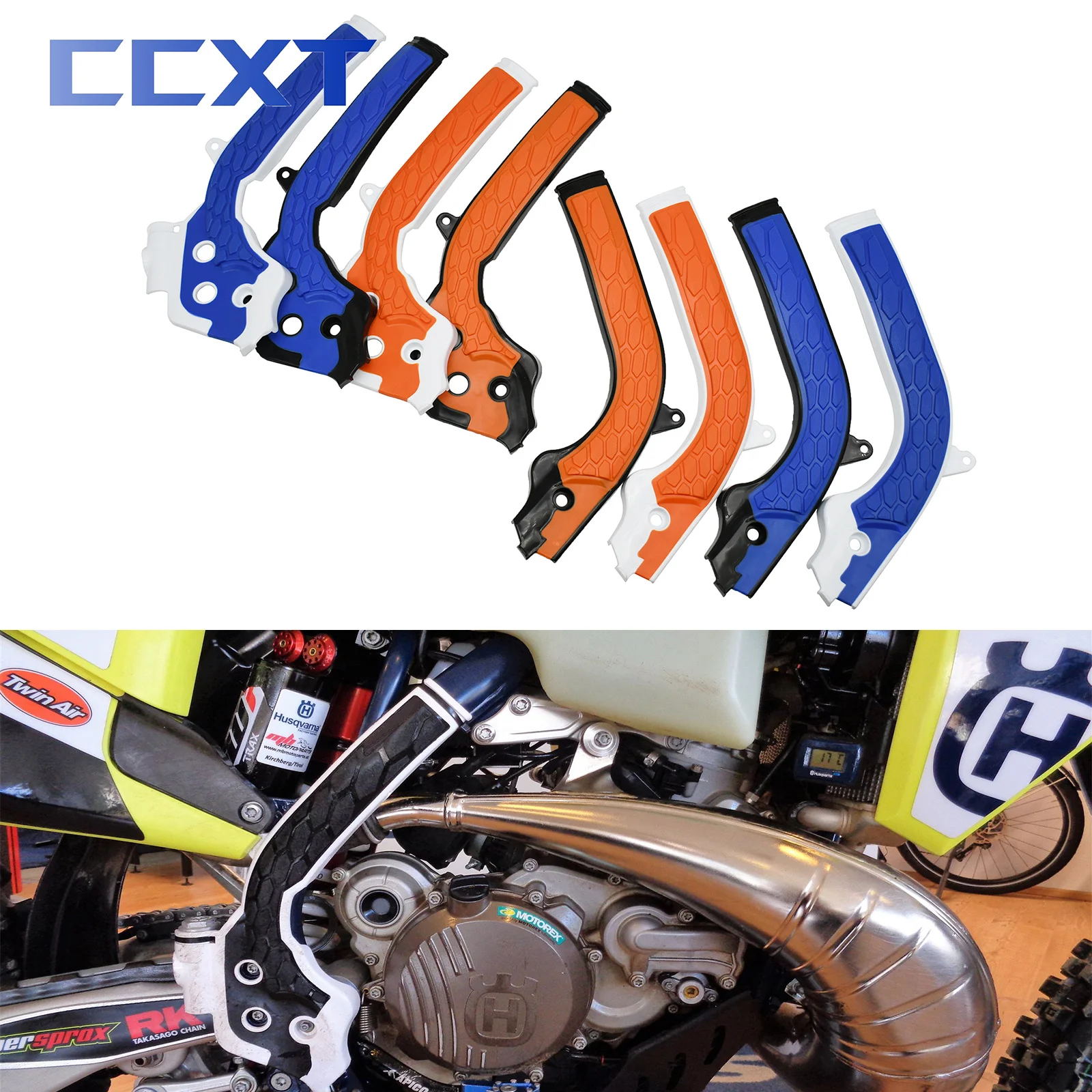 Motocross X-Grip Frame Guard Protection Cover For Husqvarna FC FE TC TE ...