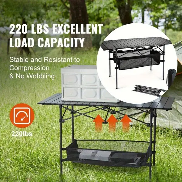 Folding Camping Table,Increase in height 24x16 inch Lightweight Fold Up ...