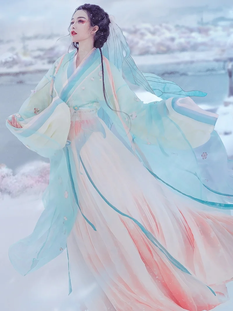 Huangyue-Disfraz-Hanfu-Original-de-manga-grande-para-mujer-vestido-de ...