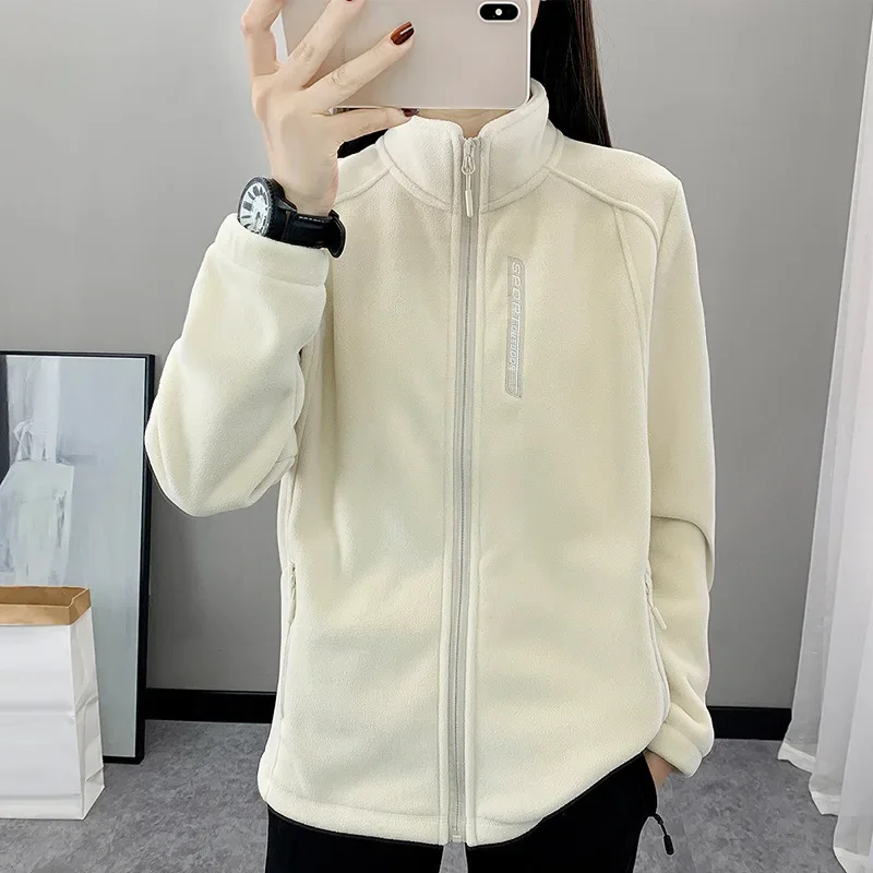 Men's Outdoor Climbing Fleece Lined Open Cardigan Breathable Slimming ...