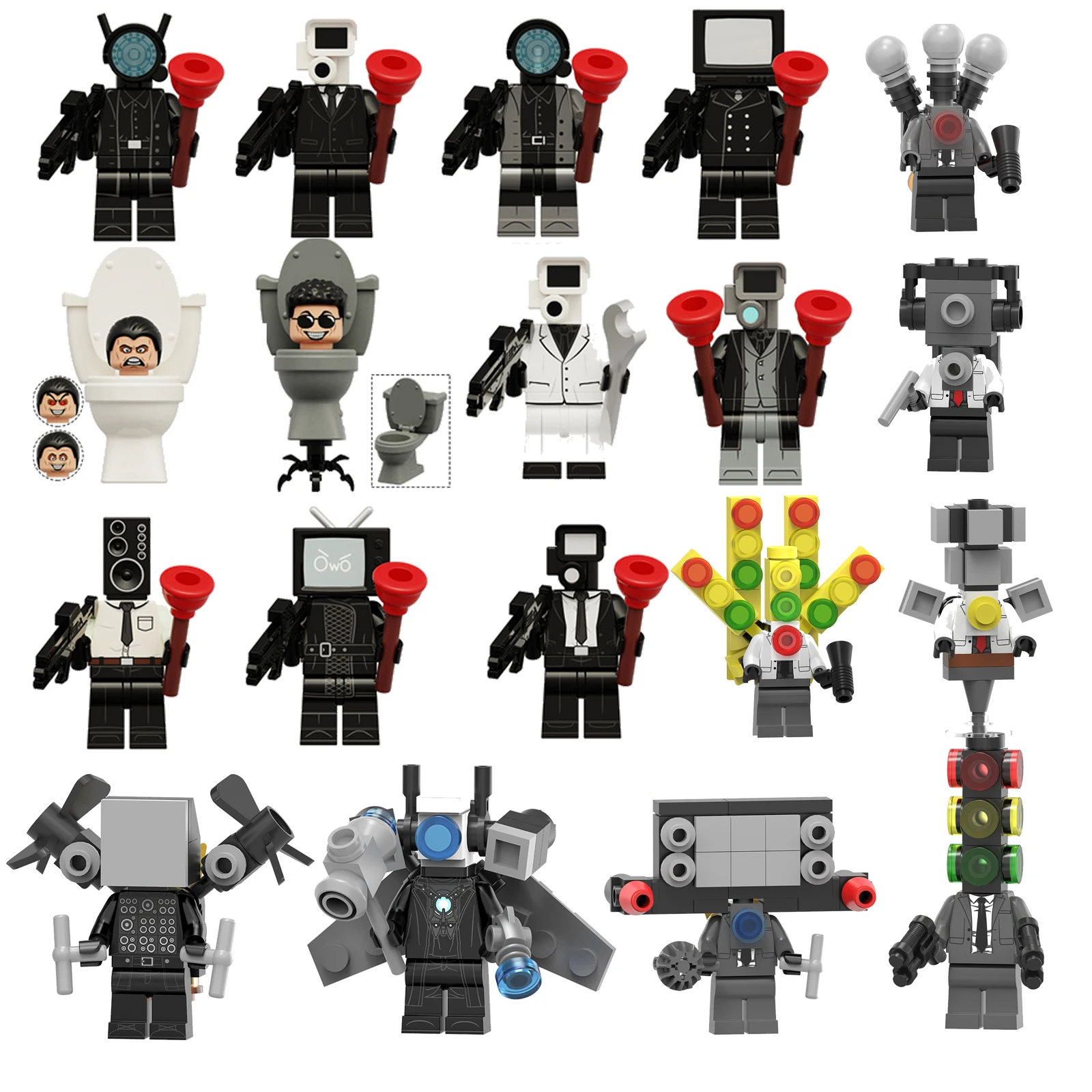 1PC New Mini Skibidi Toilet Blocks Toy Anime Game Action Figures ...