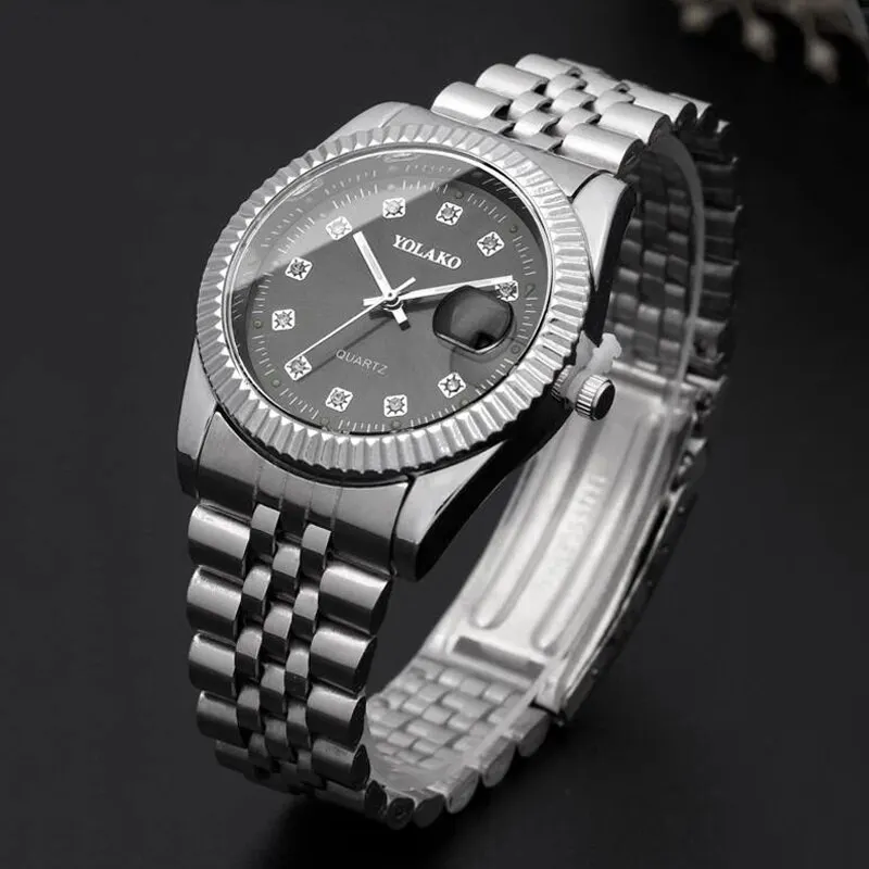 Fashion Diamond Calendar Mens Watches Business Luxury High Quality ...