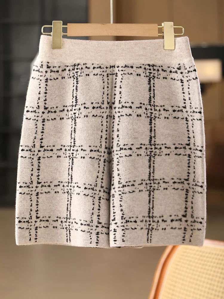 Autumn-Winter-New-100-Pure-Wool-Shorts-Women-s-High-Waist-Knitted-Wide ...