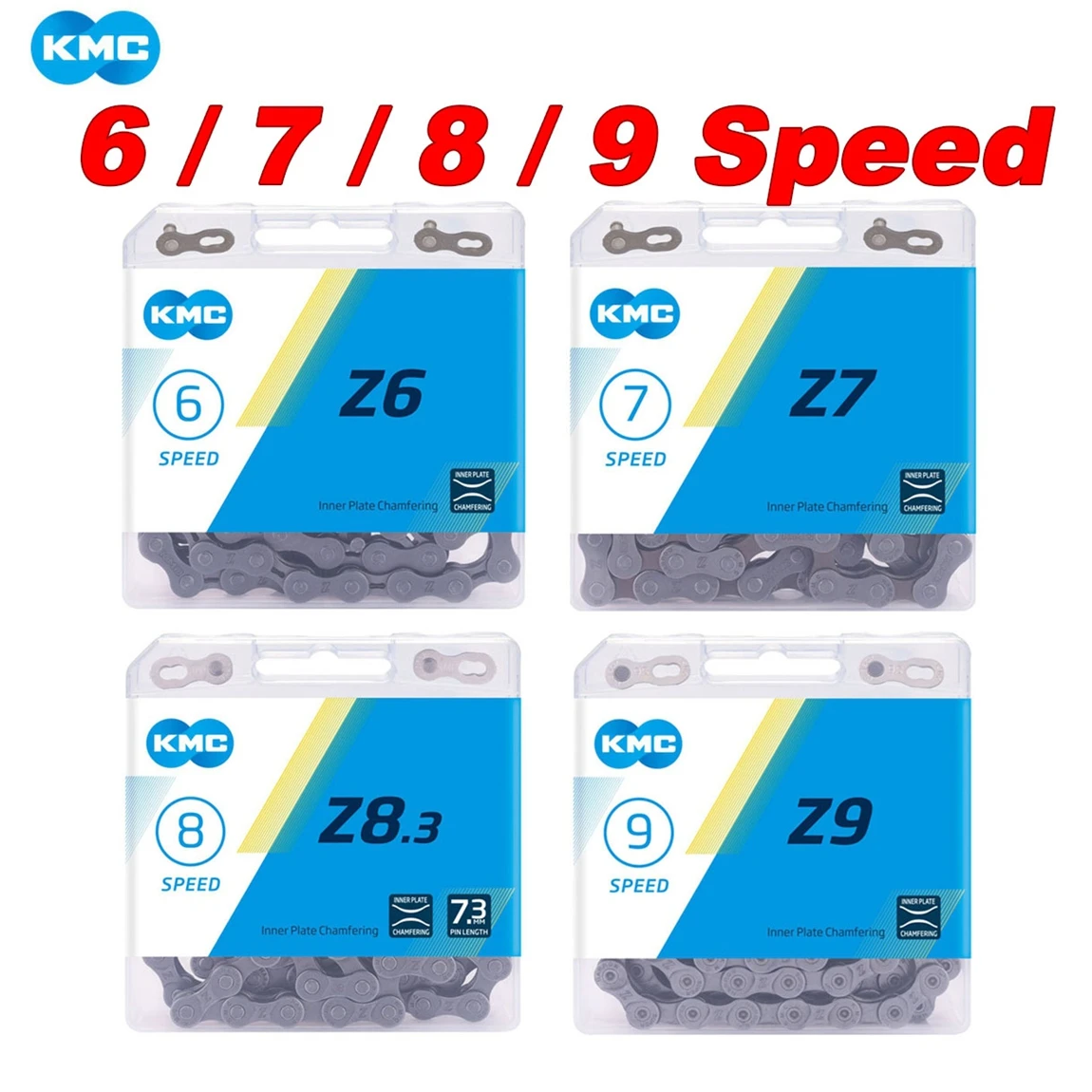 KMC MTB 6 7 8 9 Speed Chain Z6 Z7 Z8.3 Z9 Road Bike Current 116 Links ...