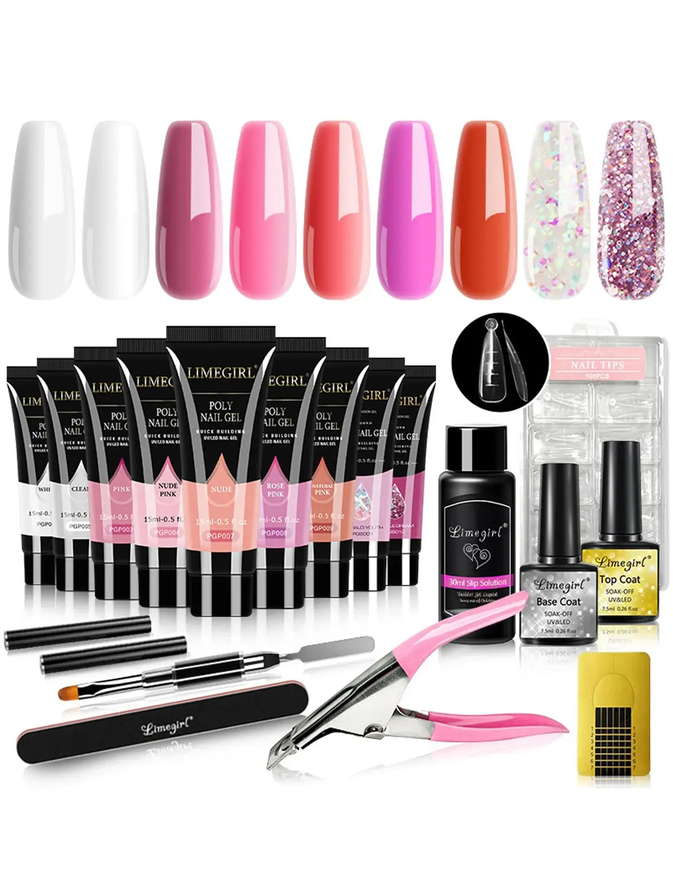 15ml-Nail-Extension-Gel-Set-Without-UV-Lamp-Full-Manicure-Set-Slip ...