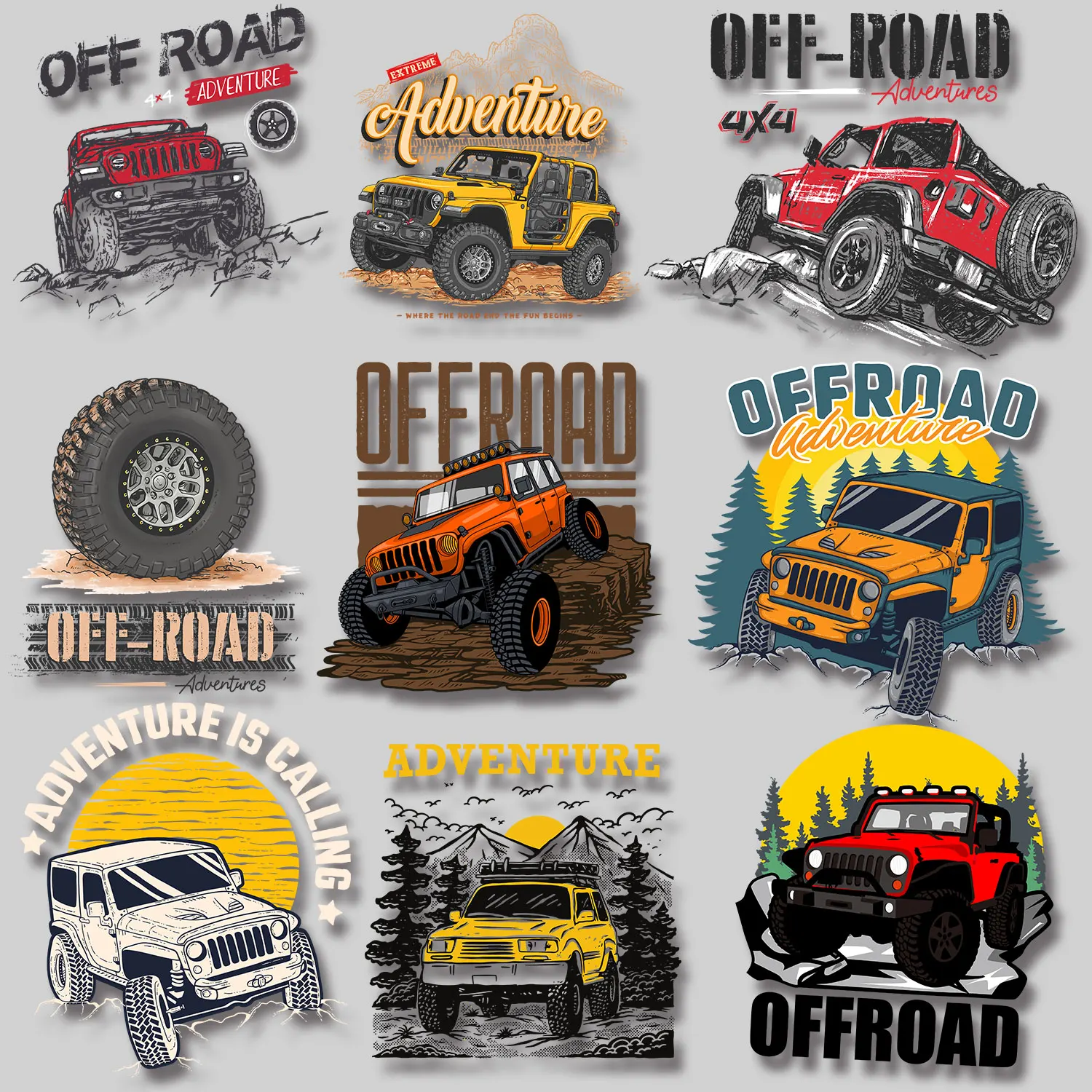 Off-Road-Adventure-Rock-Crowler-Cool-Furious-Iron-on-Patches-Stickers ...