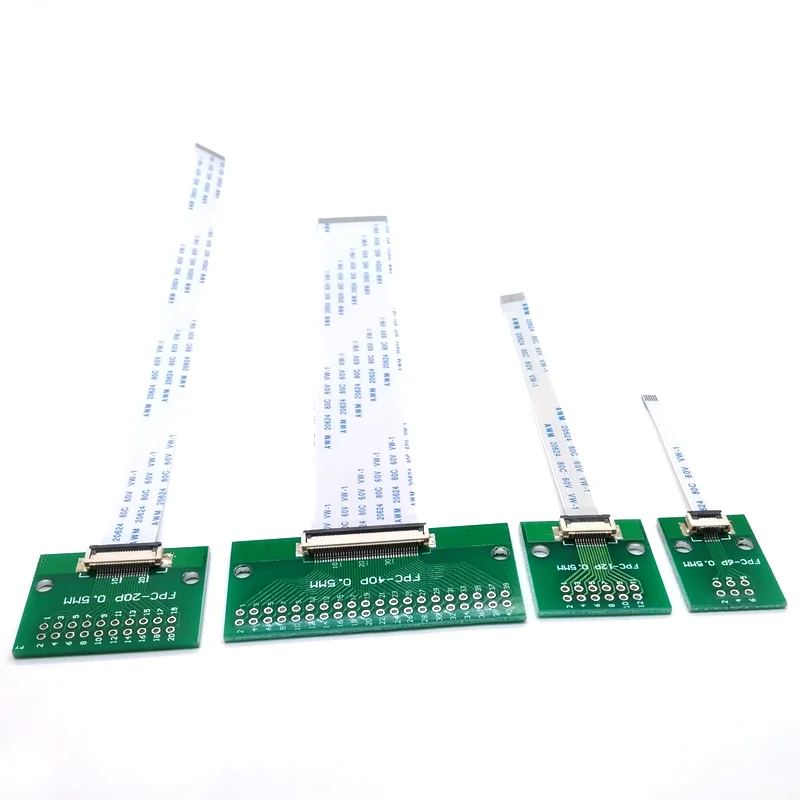 FFC/FPC 커넥터 + 0.5mm 피치 50 100 200mm 길이 FFC 케이블, 6P 8P 10P 12P 14P 20P 30P 40P 50PIN, 1 세트