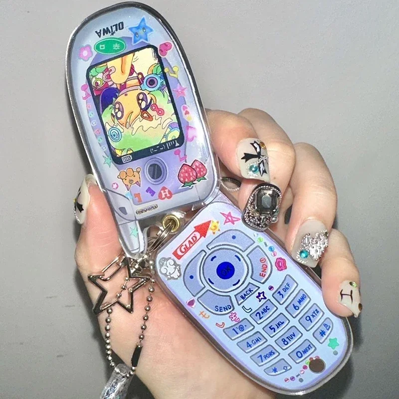 Creative-Y2k-Accessories-Mini-Mobile-Phone-Picture-Frame-Keychain ...