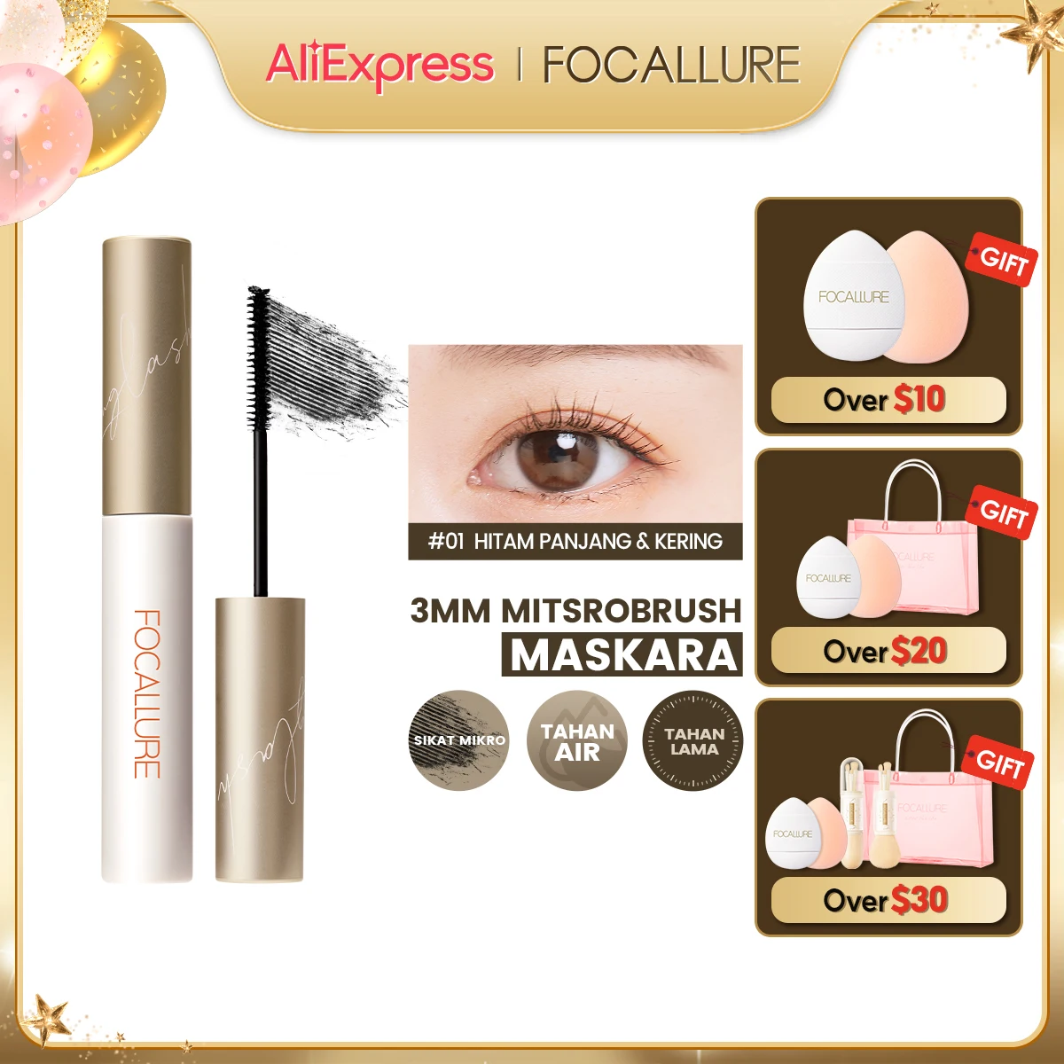 FOCALLURE-3D-Silk-Fiber-Eyelash-Mascara-Waterproof-Long-wearing-Curling ...