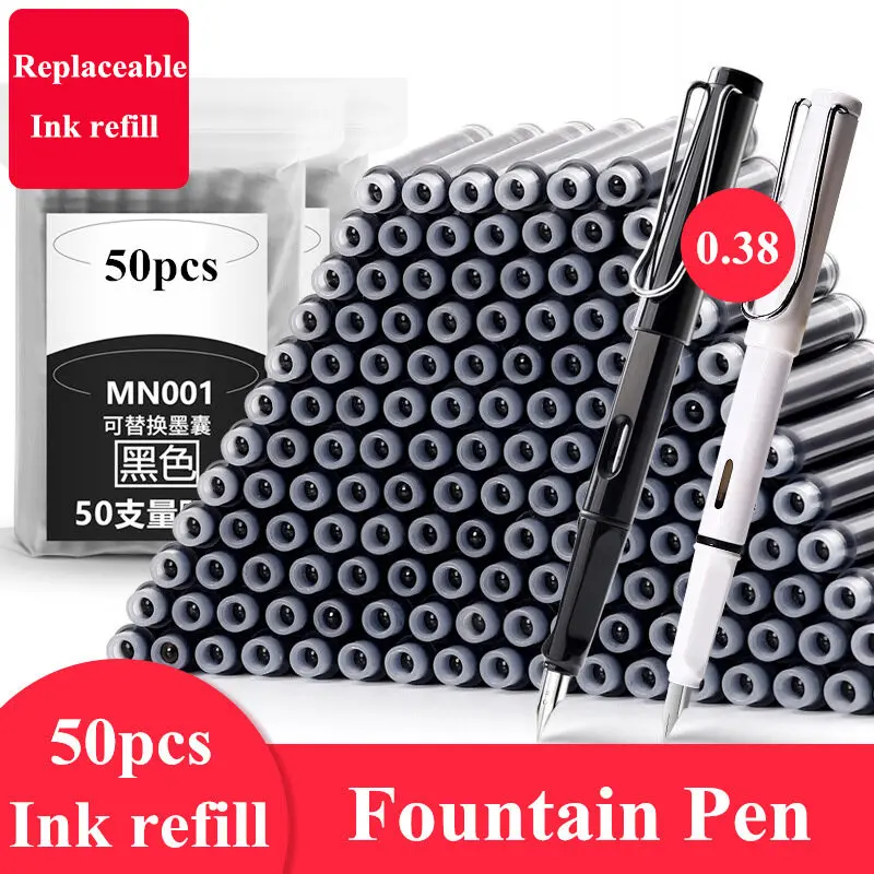 0-38mm-Fountain-Pen-Set-with-Replaceable-Ink-Refill-2-Pens-50 ...