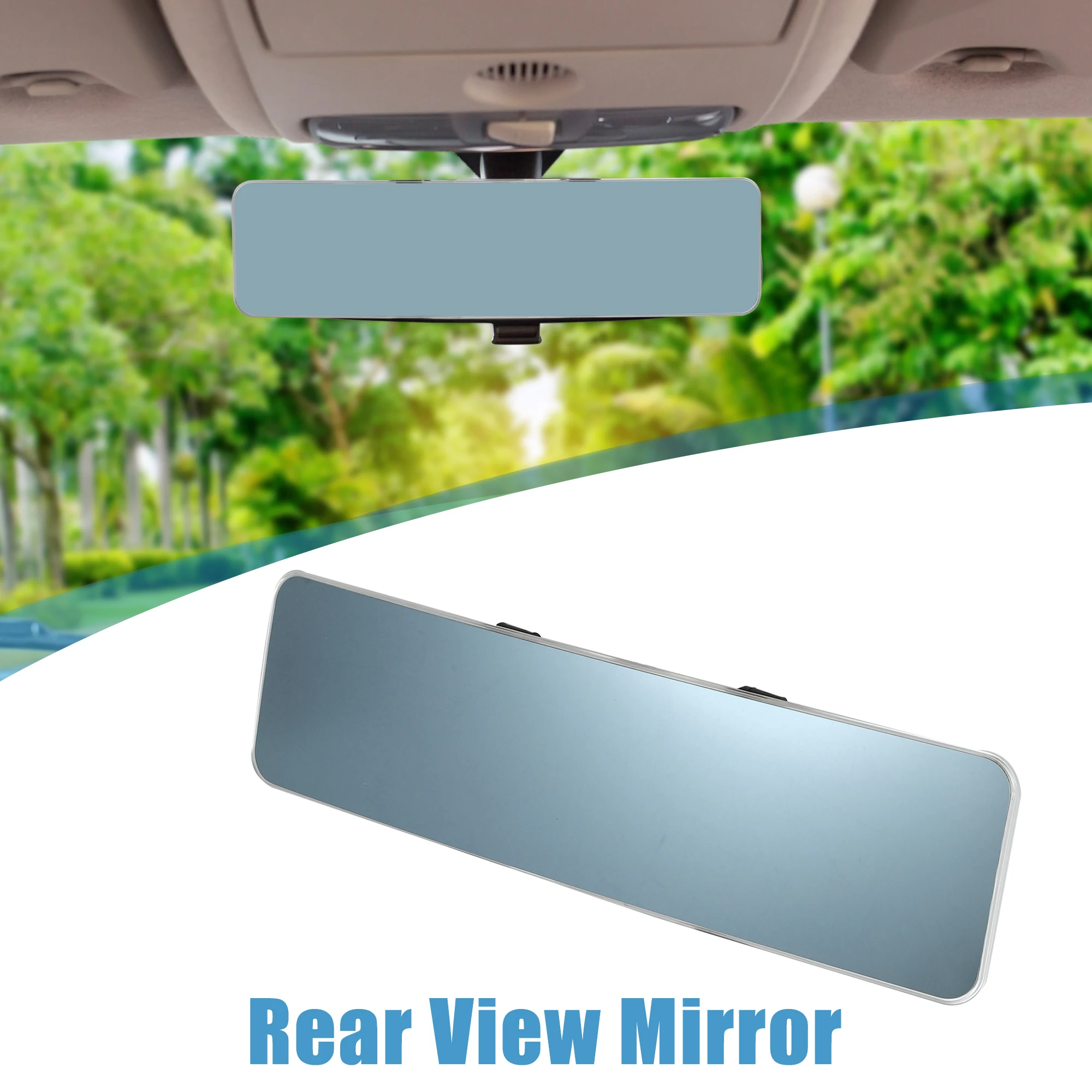 Uxcell-Rear-View-Mirror-30-x-8cm-Wide-Angle-Panoramic-Mirror-Large-Rear ...