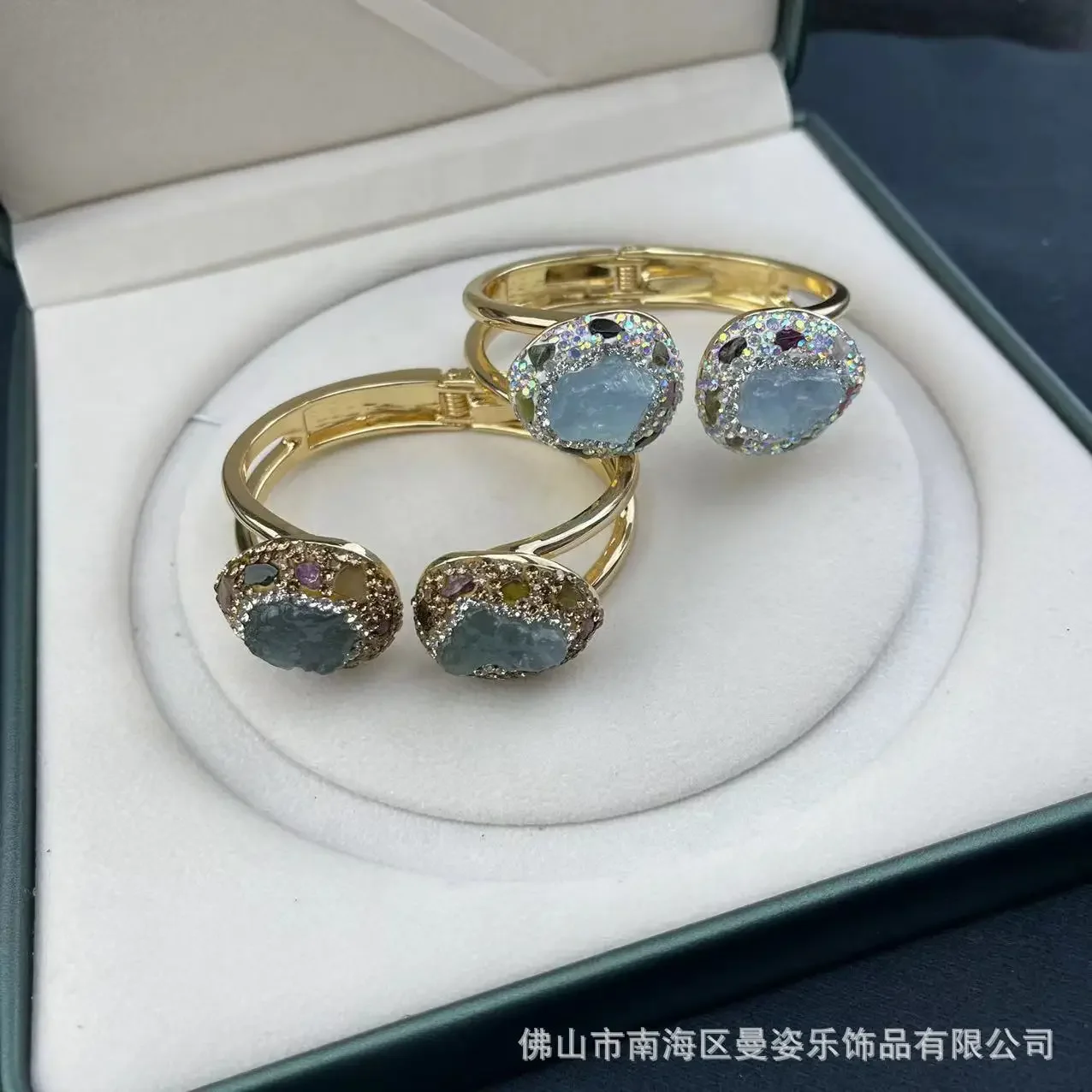Natural-Aquamarine-Pedra-spera-Incrustada-Turmalina-Pulseira-Design-Cor ...