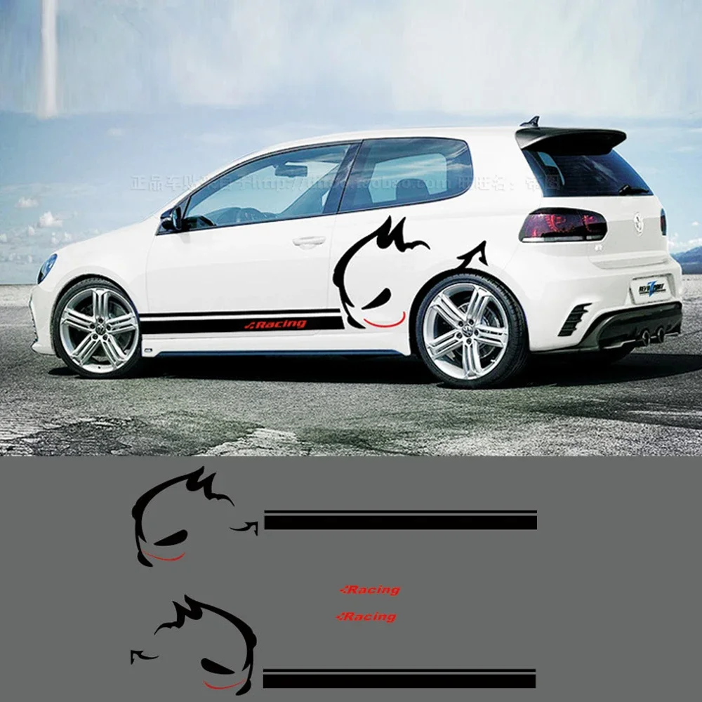 Auto-Body-Belt-Side-Line-Evil-Rabbit-Racing-Sticker-And-Decals-Car ...