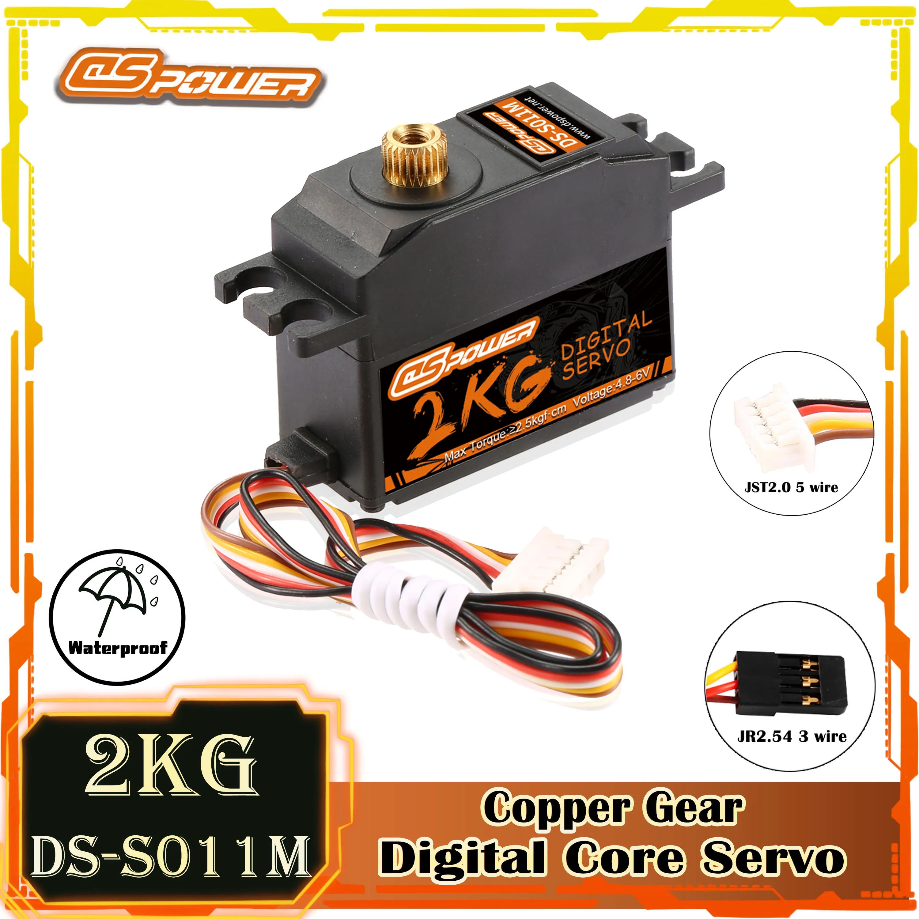 DSPOWER-Waterproof-2KG-Metal-Copper-Gear-Digital-Servo-for-1-12-RC-Car ...