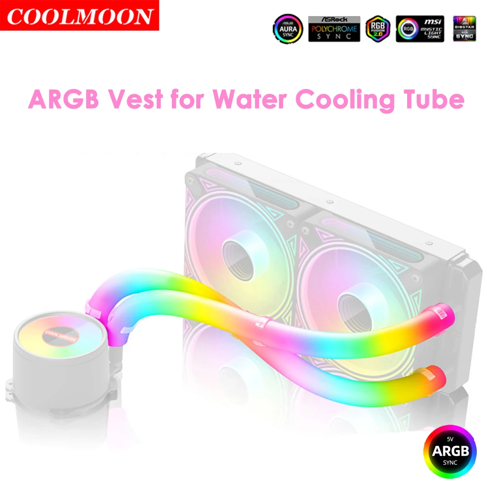 Coolmoon ST350 ARGB 호스 파이프 실리콘 워터 쿨링 라디에이터, DIY 키트 워터 쿨러 조끼 컴퓨터 PC 케이스 장식용 5V 3 핀| | - AliExpress