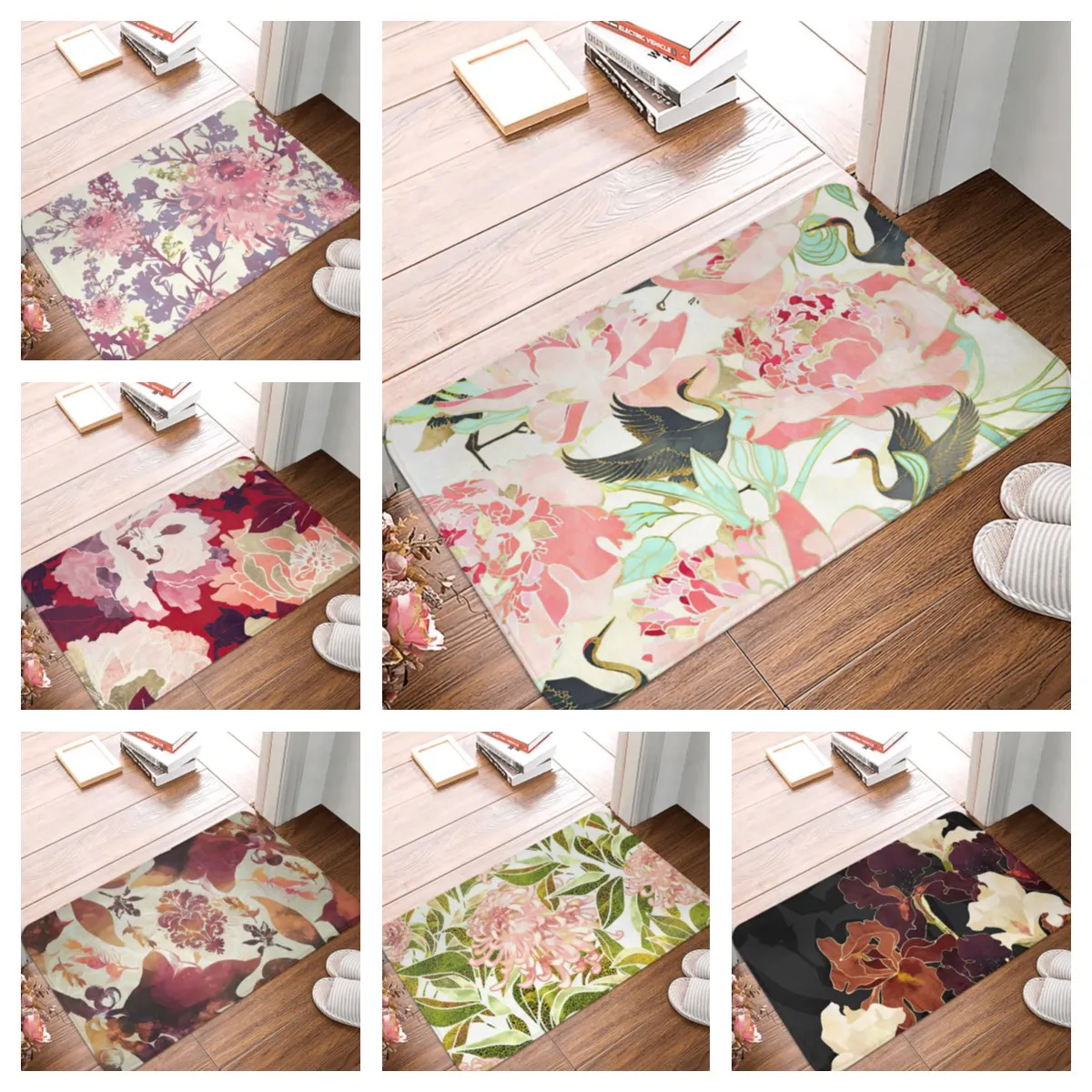 Beautiful-Flowers-Entrance-Door-Floor-Mat-Door-Mat-Non-Slip-Foot-Pad ...