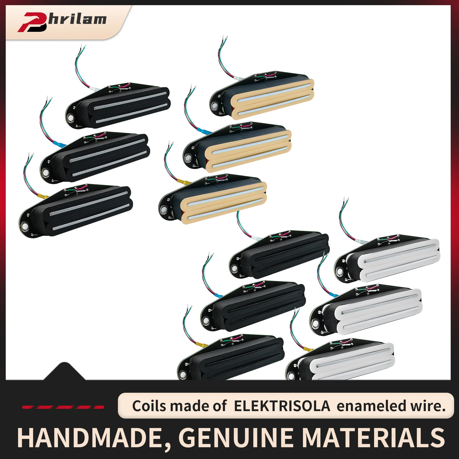 Phrilam ST Dual Single Coil Size Mini pastilla Humbucker súper ...