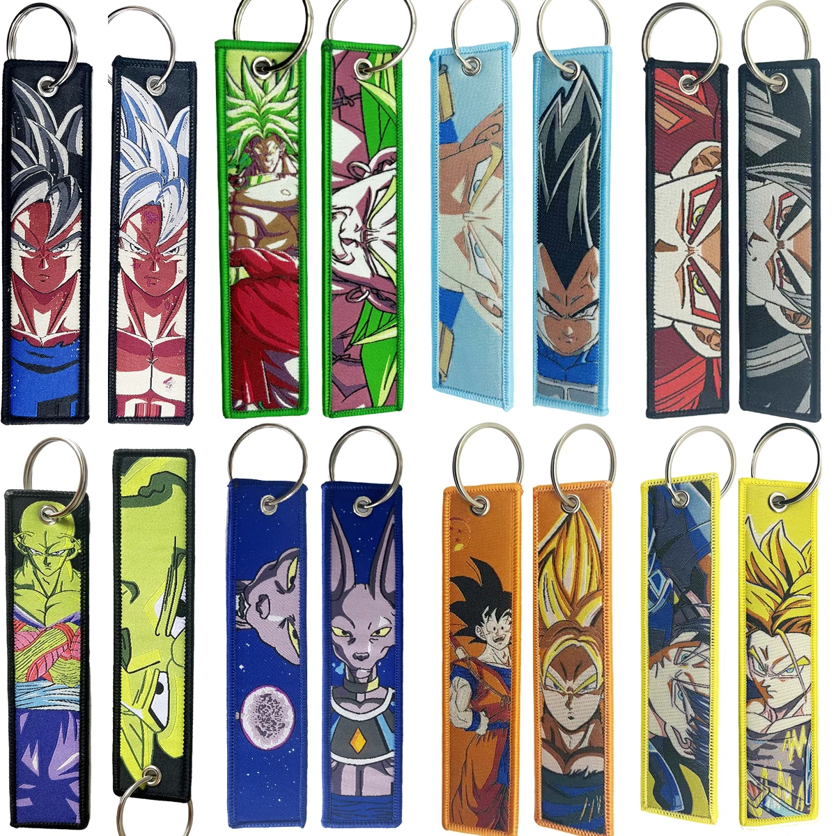 Dragon Ball Cartoon Jet Keychains Embroidered Anime Key Tags Unique ...