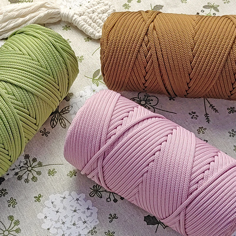 Likeecords 4mm Polyester Braided Macrame Cord 130m,Elastic Yarn for ...