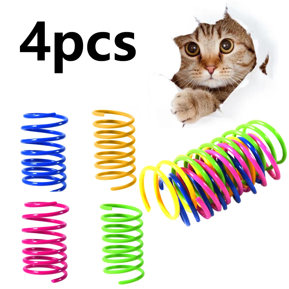 4Pcs-Cat-Toys-Creative-Plastic-Flexible-Cat-Coil-Toy-Cat-Interactive ...