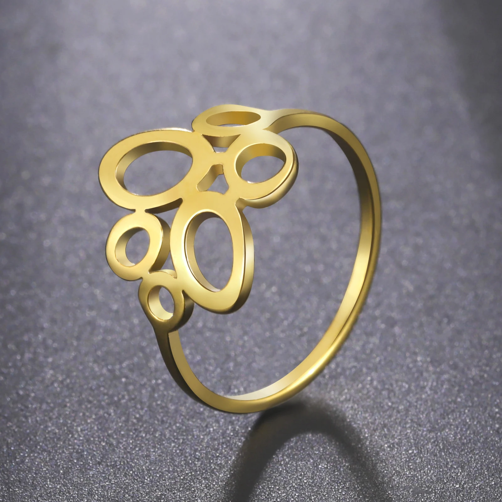 New-Woman-Stainless-Steel-Ring-Geometric-Irregular-leaves-Finger-Rings ...