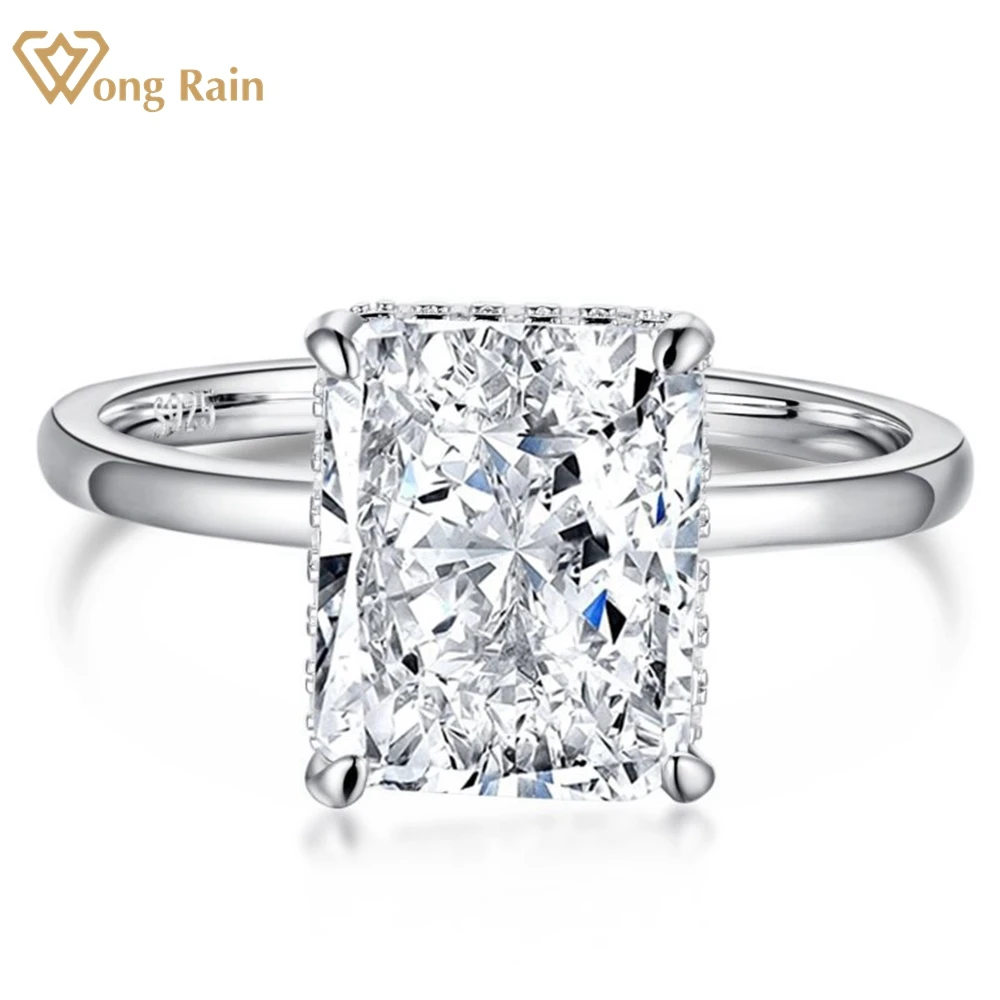 Wong Rain 100% 925 Sterling Silver Crushed Ice Cut Created Moissanite ...