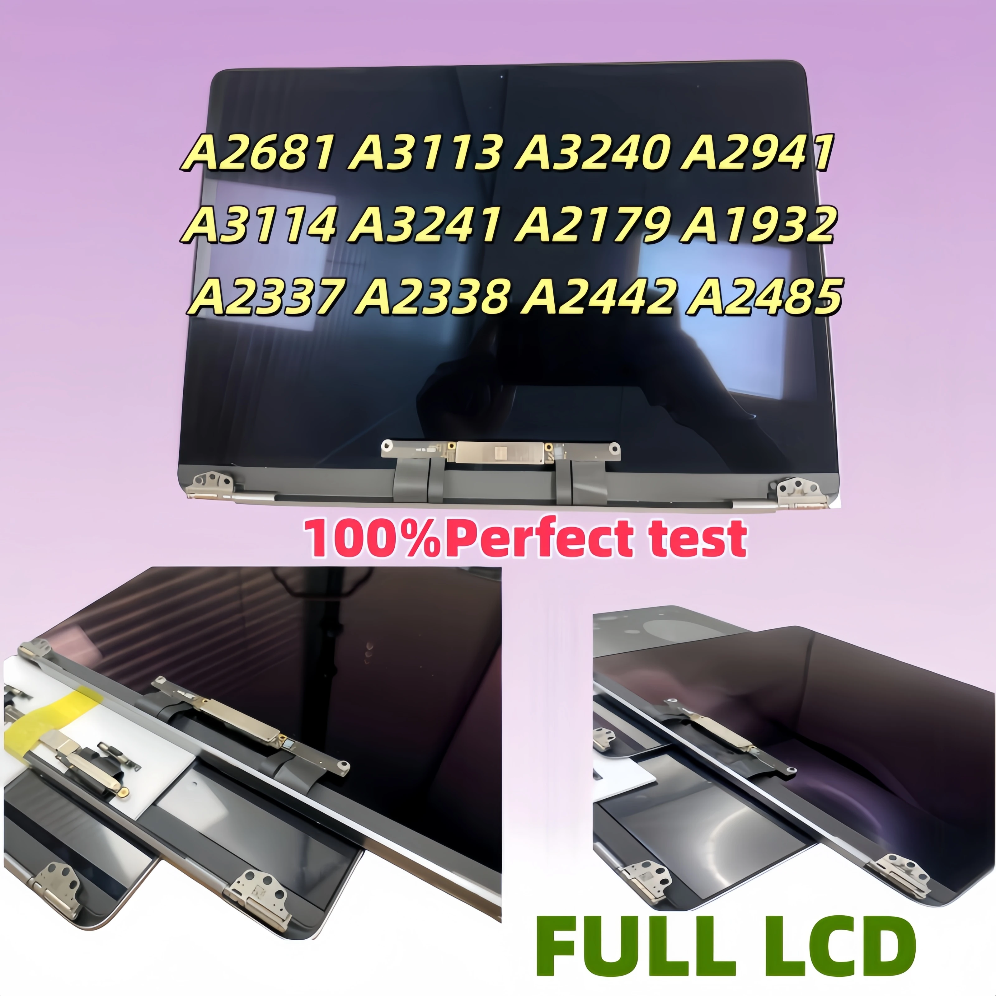 A3240 新しいLCDスクリーンアセンブリ交換用部品 MacBook A2338 A2337 A2442 A2485 A2681 A3113 ...