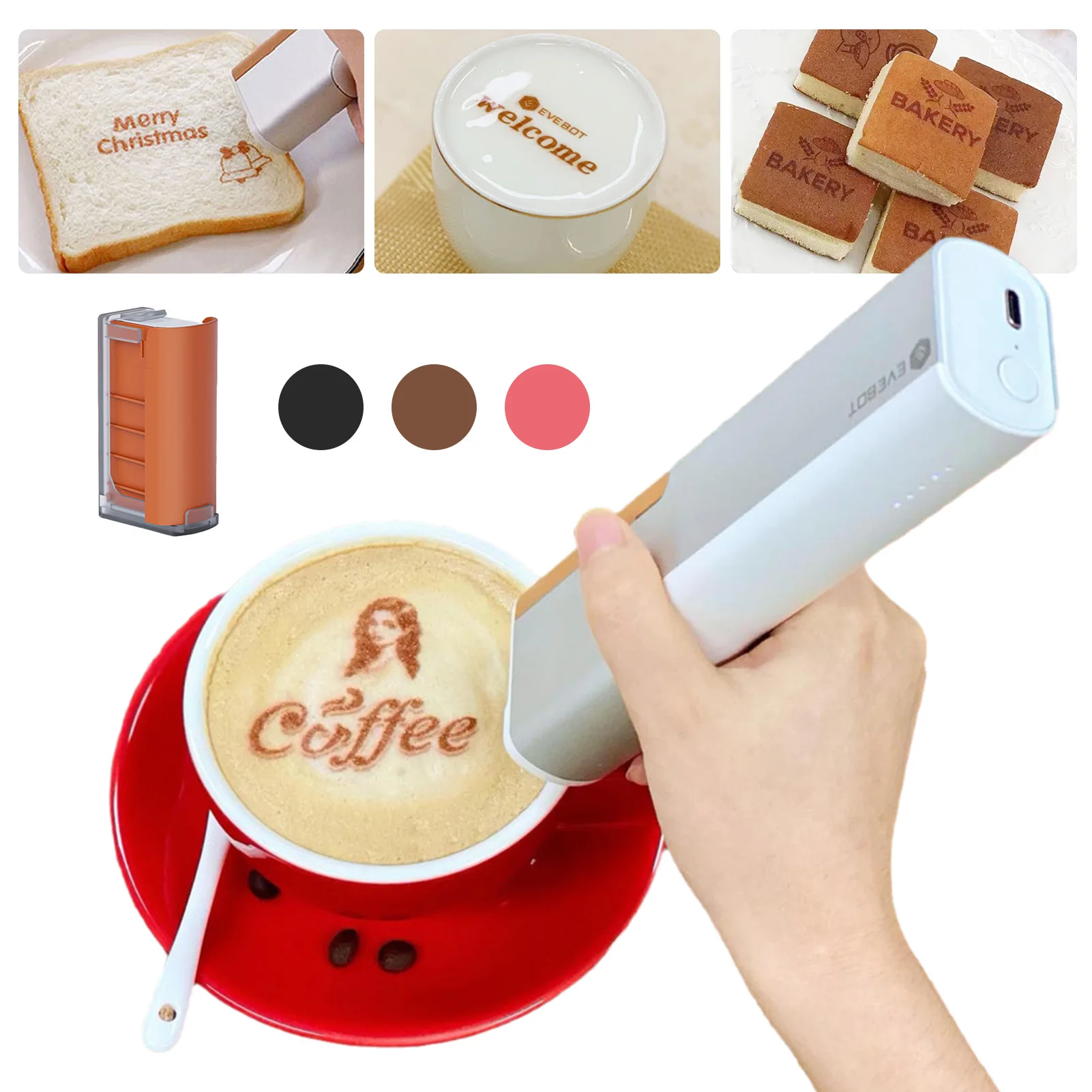 EVEBOT-printpen-Handheld-Food-Printer-Portable-Mini-Coffee-Latte-Art ...