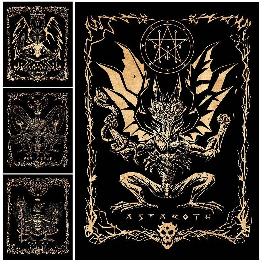 Asmodeus-P-ster-Art-stico-de-Astaroth-Baphomet-Beelzebub-Paimon-Devil ...