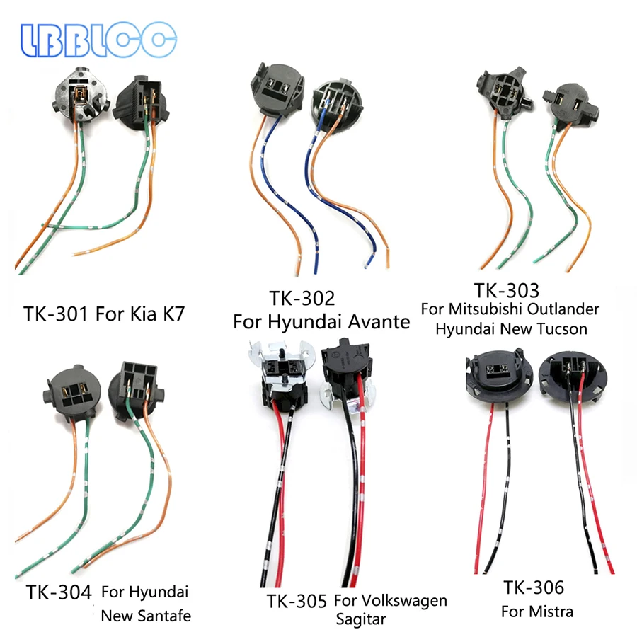 2Pcs-Car-Light-Bulb-Base-Holder-Socket-Wire-Adapter-H7-Halogen-Lamp ...