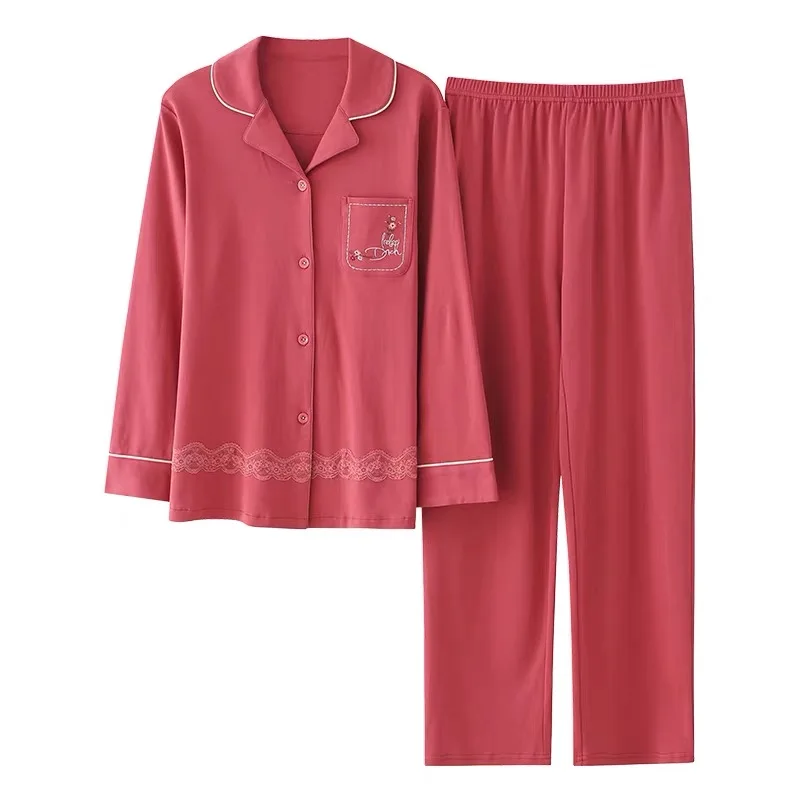 Autumn-Long-Sleeve-Sleepwear-Cotton-Pajamas-100-Woman-Plus-Size ...