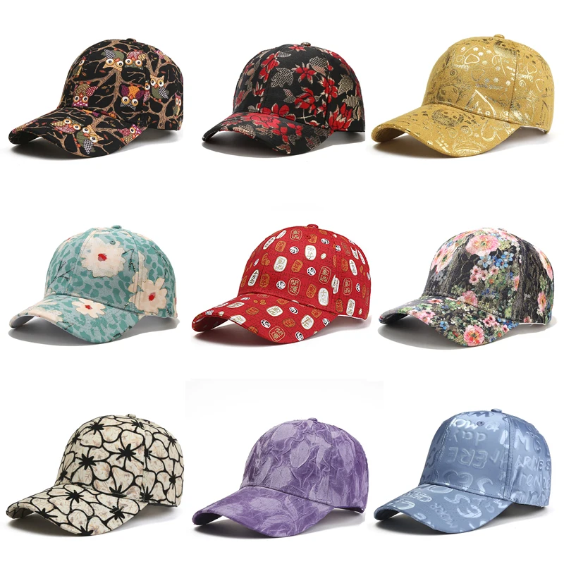 2023-New-Print-Flower-Baseball-Caps-for-Men-and-Women-Summer-Sun-Hat ...