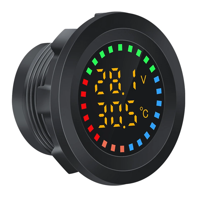 Waterproof-12V-24V-Dual-Display-Car-Thermometer-Digital-Car-Voltmeter ...