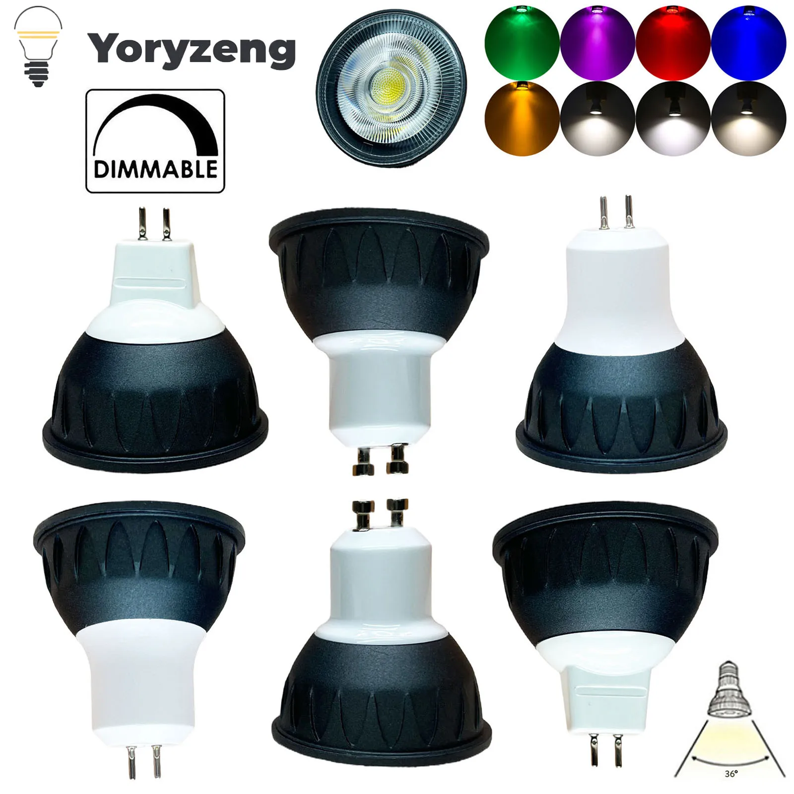 5Pcs-LED-COB-Spotlight-Bulbs-Dimmable-GU10-MR16-10W-36-Degree-Beam ...